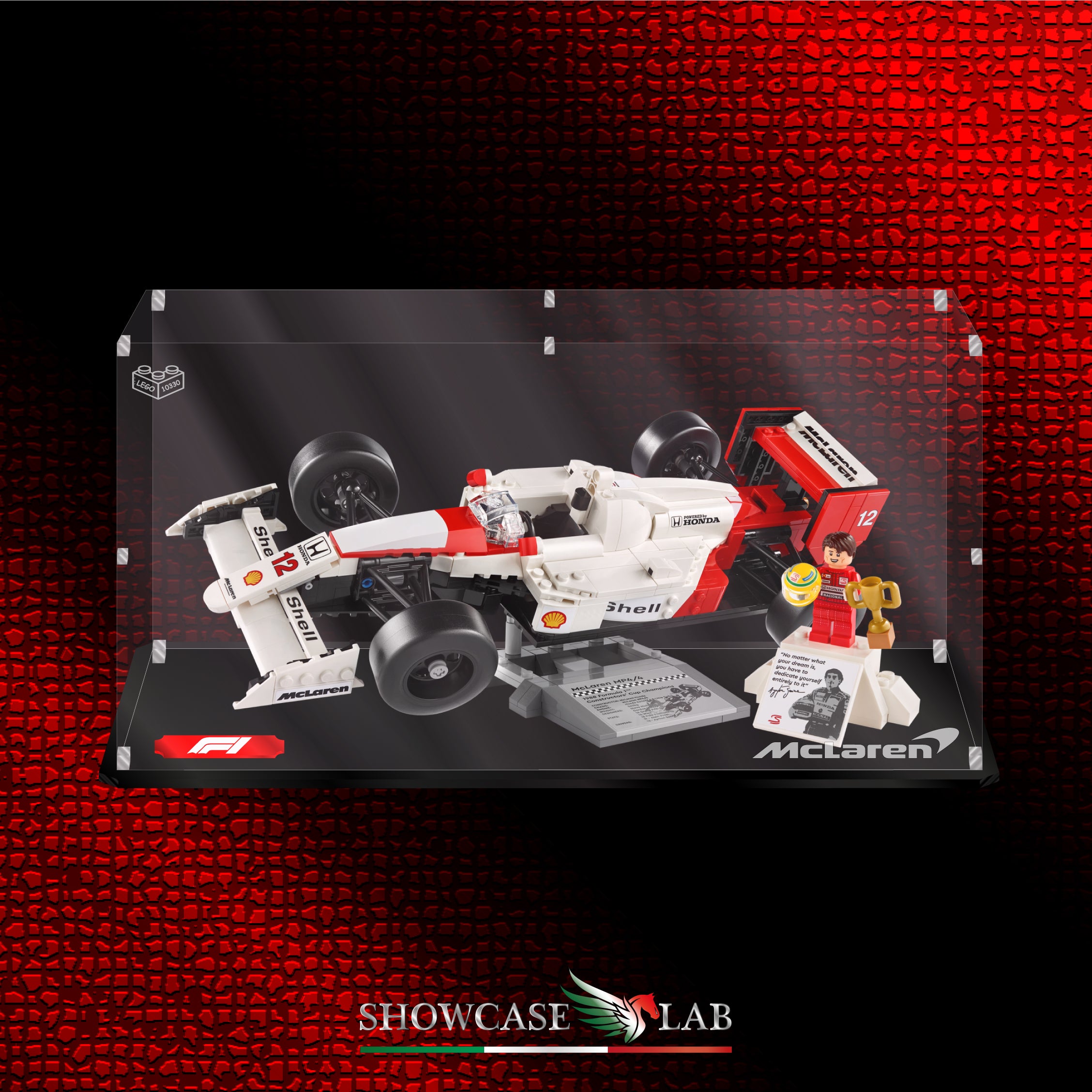 Teca L216 | Per Set Lego 10330 F1 McLaren MP4/4 e Ayrton Senna – Showcase Lab 🇮🇹