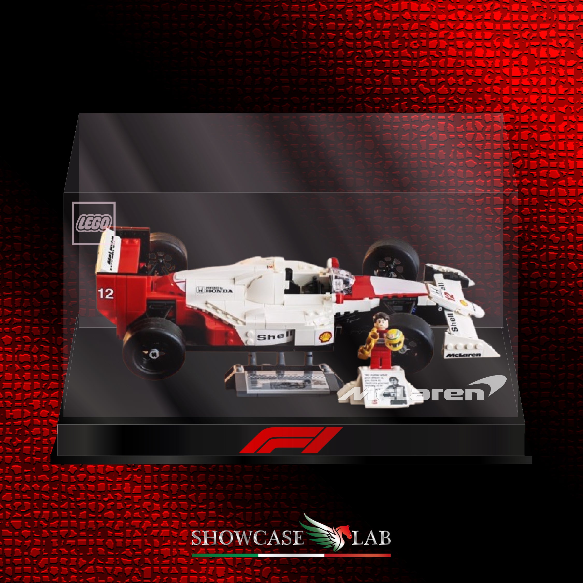 Teca L216 | Per Set Lego 10330 F1 McLaren MP4/4 e Ayrton Senna – Showcase Lab 🇮🇹